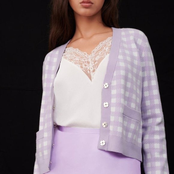 Maje | Sweaters | Nwot Maje Mystyle Checked Jacquard Cardigan | Poshmark